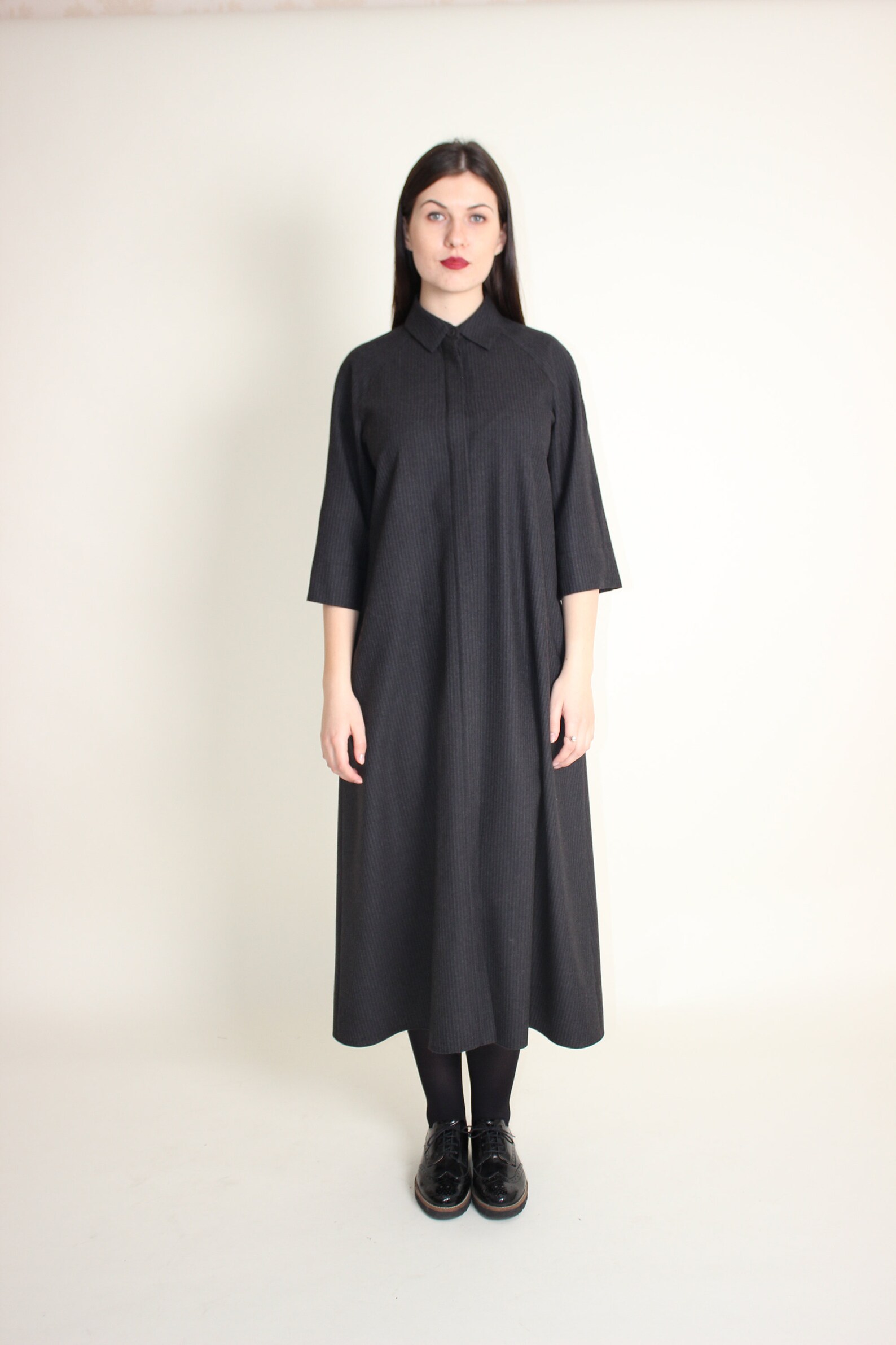 A-line Wool Dress With Pockets Oversized Loose Winter Dress - Etsy