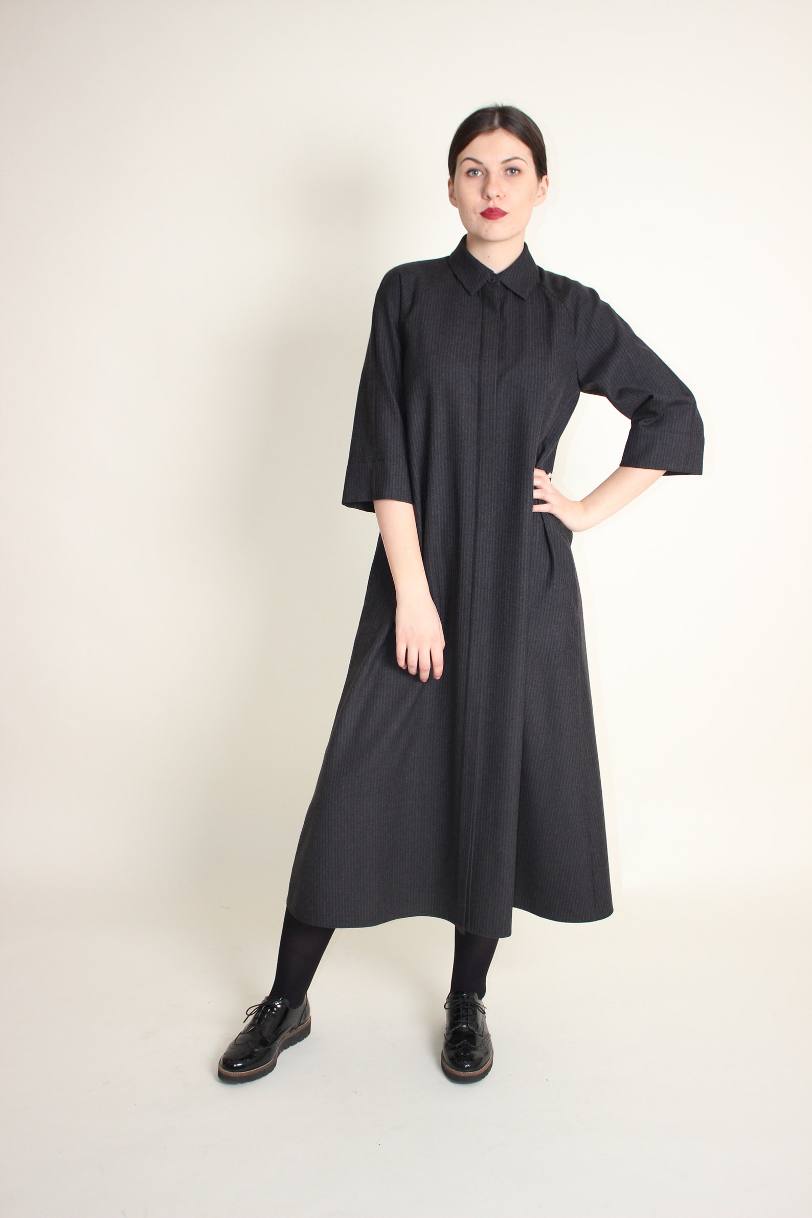 A-line Wool Dress With Pockets Oversized Loose Winter Dress - Etsy