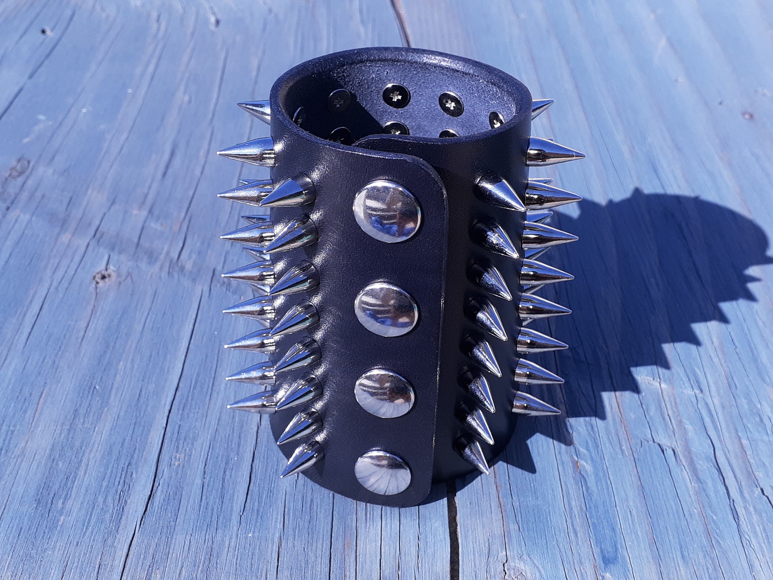 4in Black Spiked Bracer Gauntlet With 72 Spikes | Etsy