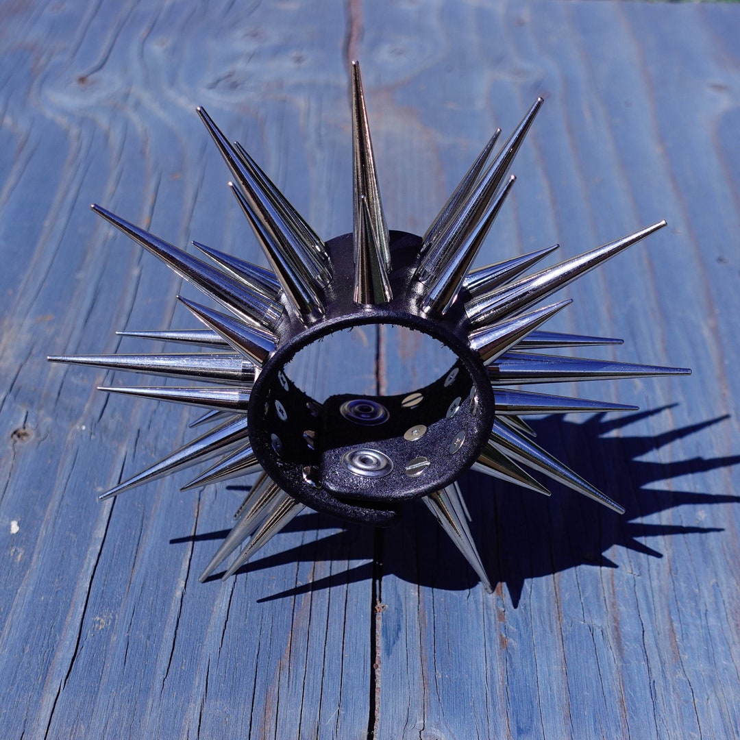 Huge Spiked Leather Cuff Custom - Etsy