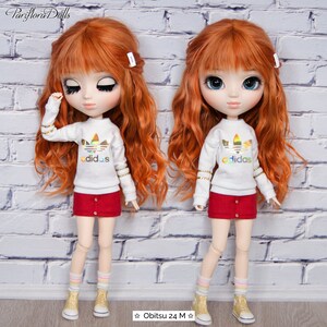 White Sweatshirt for Pullip, Blythe, Azone Pure Neemo, Obitsu 24/26/27 ...