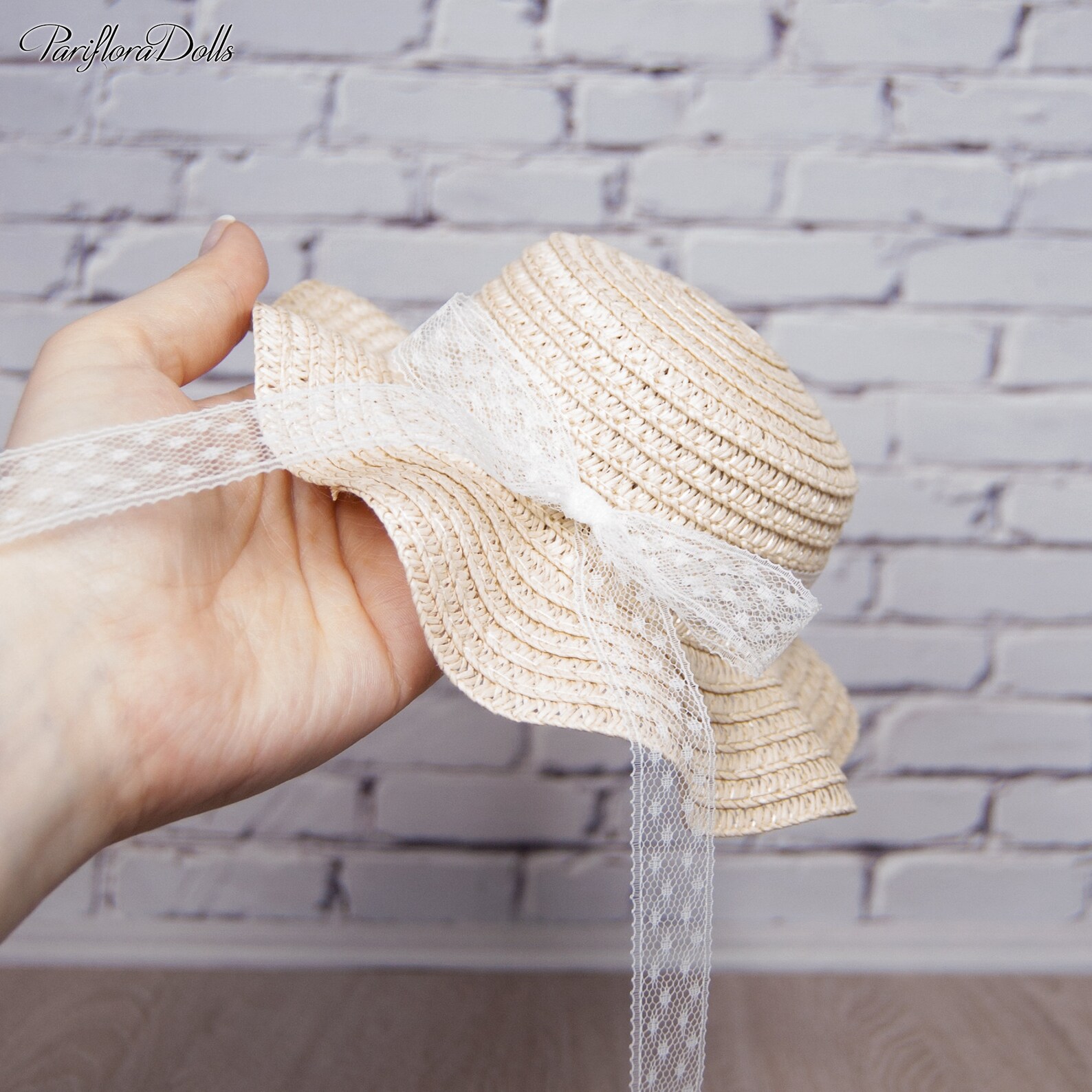 Straw Summer Hat With Lace for Blythe - Etsy