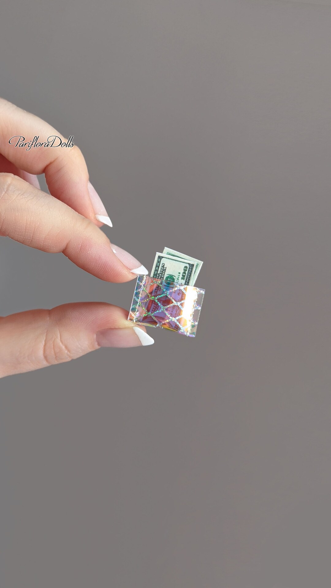 Holo Iridescent or Hot Pink Wallet for Dolls - Etsy