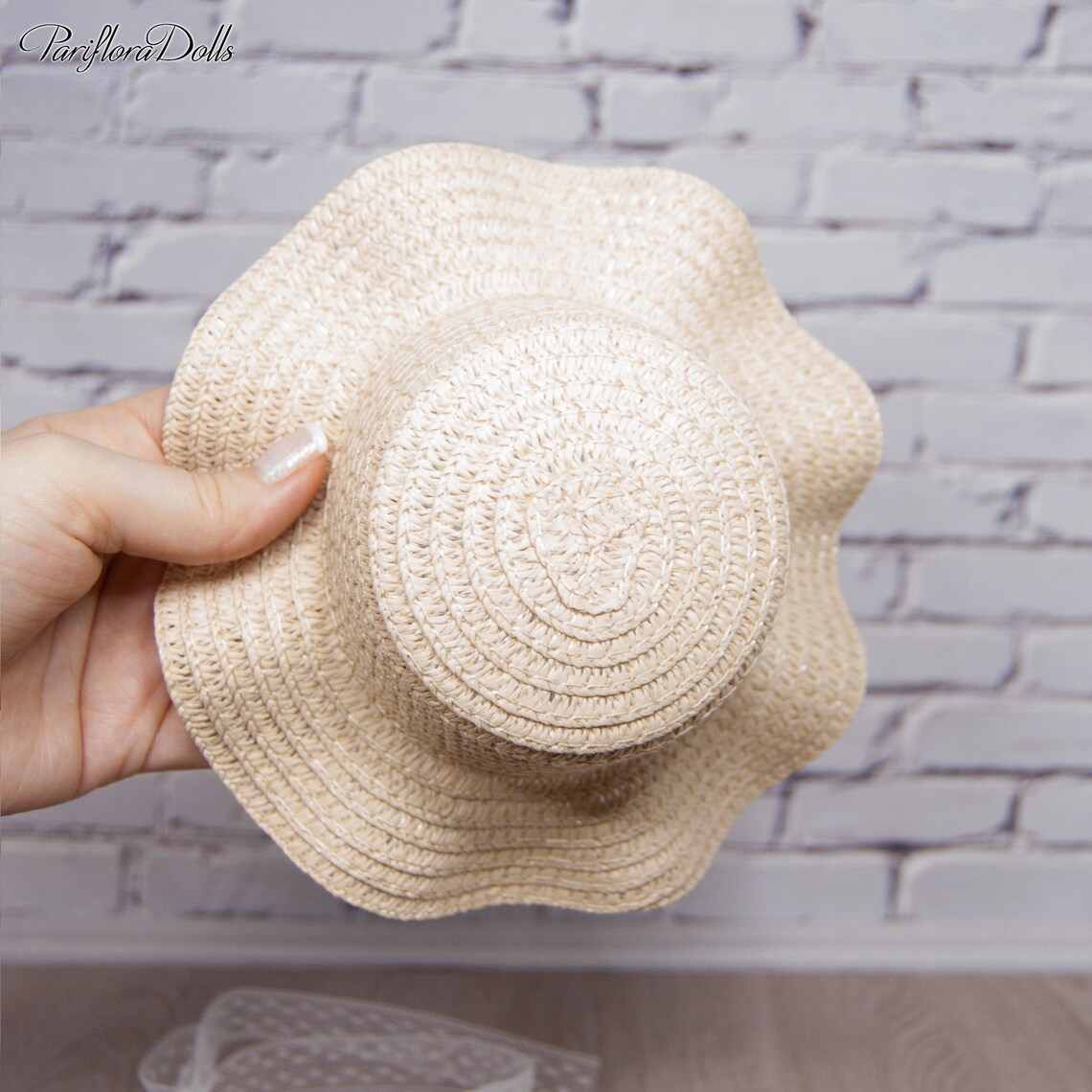 Straw Summer Hat with lace for Blythe | Etsy