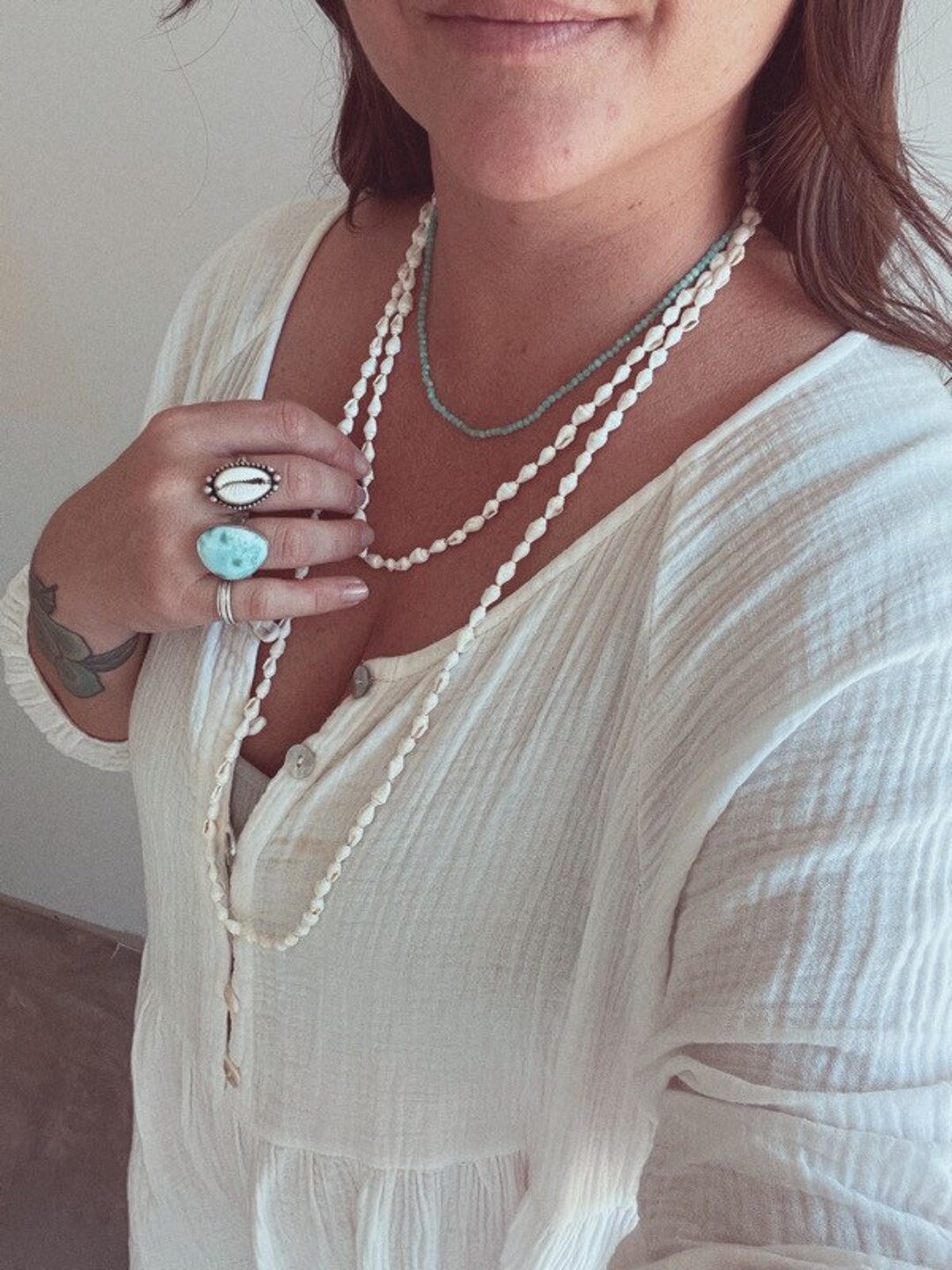 Shell Necklace Long Shell Necklace - Etsy