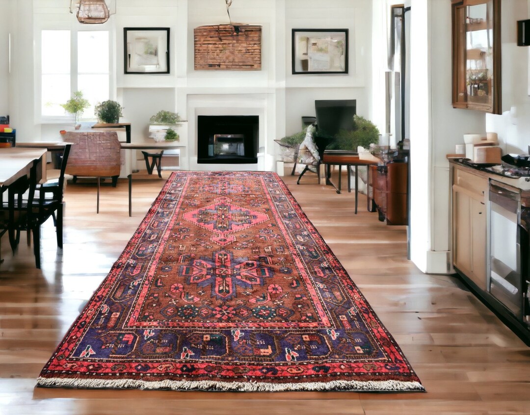 4'3 X 7'5 Geometric Animal Bird Design Semi Antique Vintage Kurdish ...