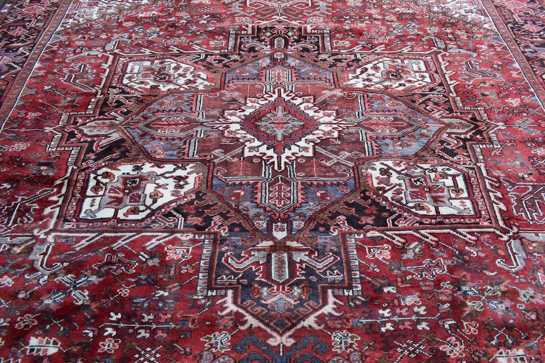 9'8 X 12 Amazing Colors Geometric Design Superb Semi Antique Vintage ...