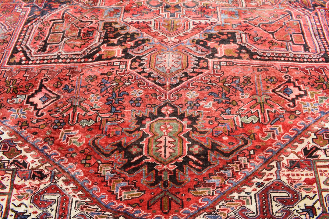 Rug. Semi Antique Vintage Azerbaijani Area Rug. Oriental Hand Knotted ...