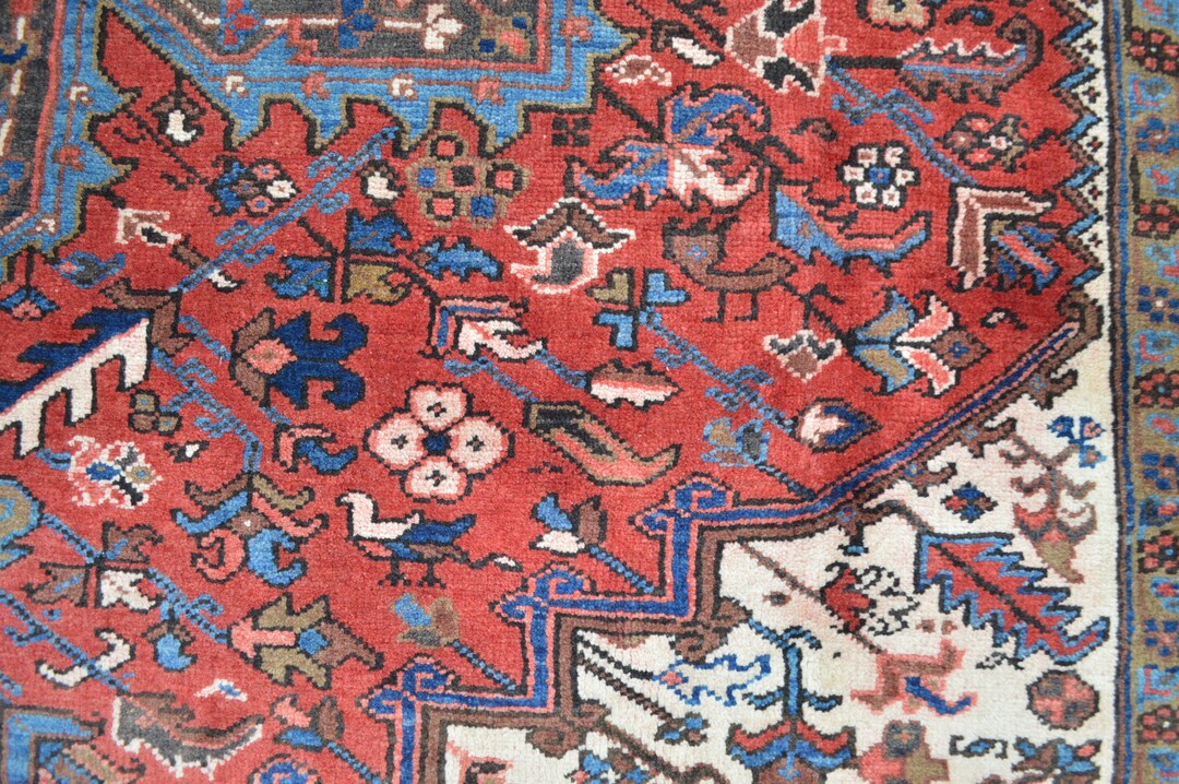 Rug. Vintage Semi Antique Azerbaijani Area Rug Hand Knotted Handmade ...