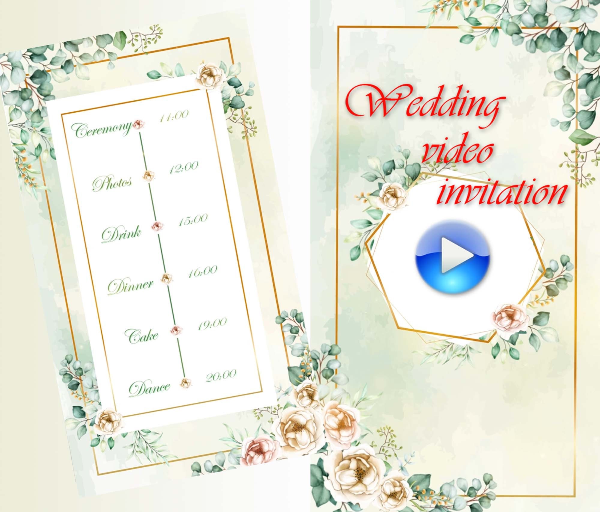 Save the Date Animated Video Invitation Watercolor Floral - Etsy