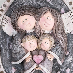 Custom Family Clay Portrait Illustration, Handcrafted Art Family ...