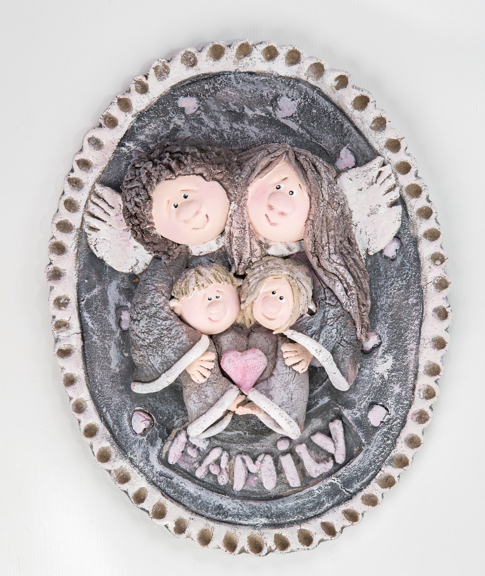 Custom Family Clay Portrait Illustration, Handcrafted Art Family ...