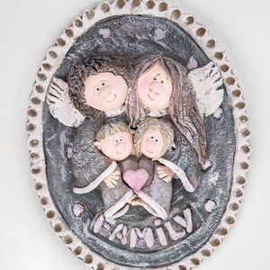 Custom Family Clay Portrait Illustration, Handcrafted Art Family ...