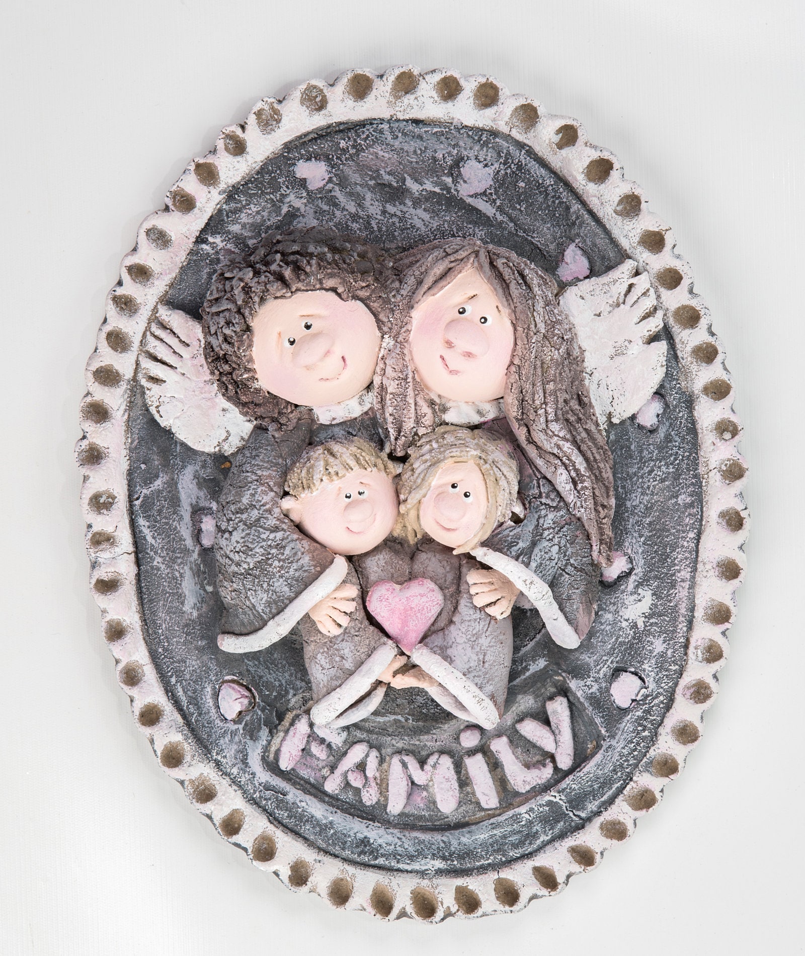 Custom Family Clay Portrait Illustration, Handcrafted Art Family ...