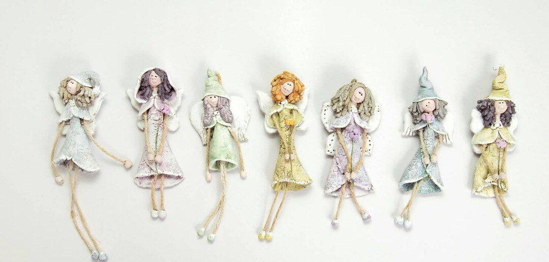 Ceramic Sculpture Wall Decor Fairies Doll Toys Clay Wall Hanging Fairy ...