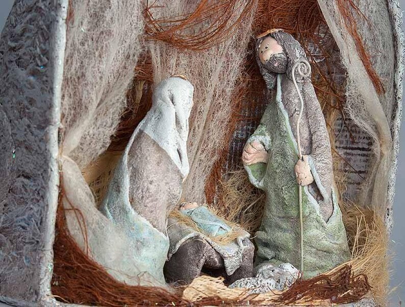 Christmas Story Unique Nativity Set Scene Nativity Stable Clay ...