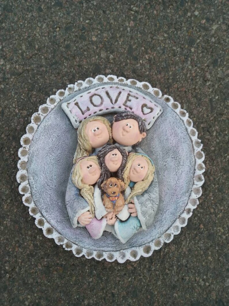 Custom Order | Personalised Guardian Family Picture | Ceramic Hanger ...
