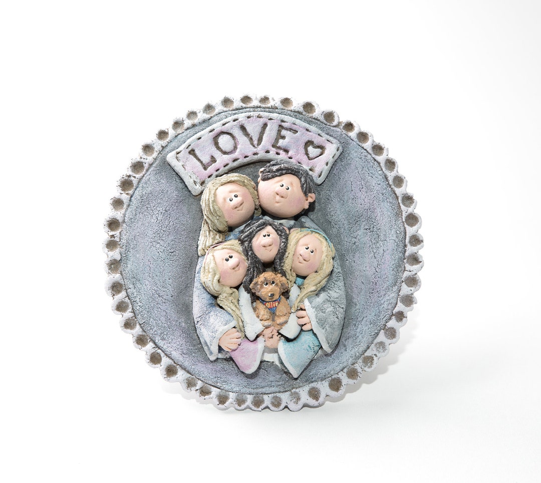 Custom Order | Personalised Guardian Family Picture | Ceramic Hanger ...