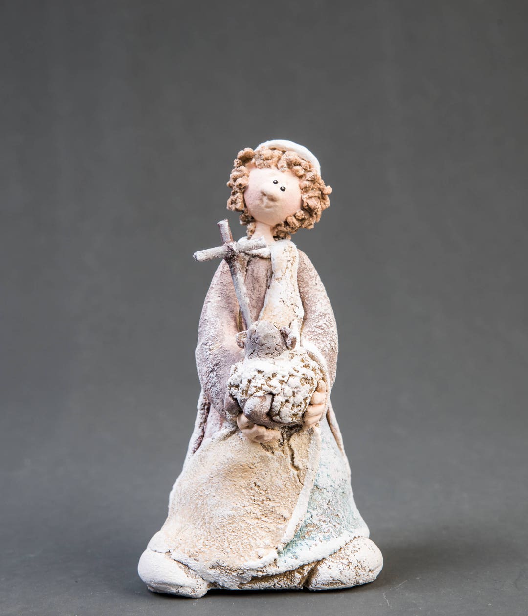 John the Baptist and the Lamb Clay Saint Doll Saint Figurine Catholic ...