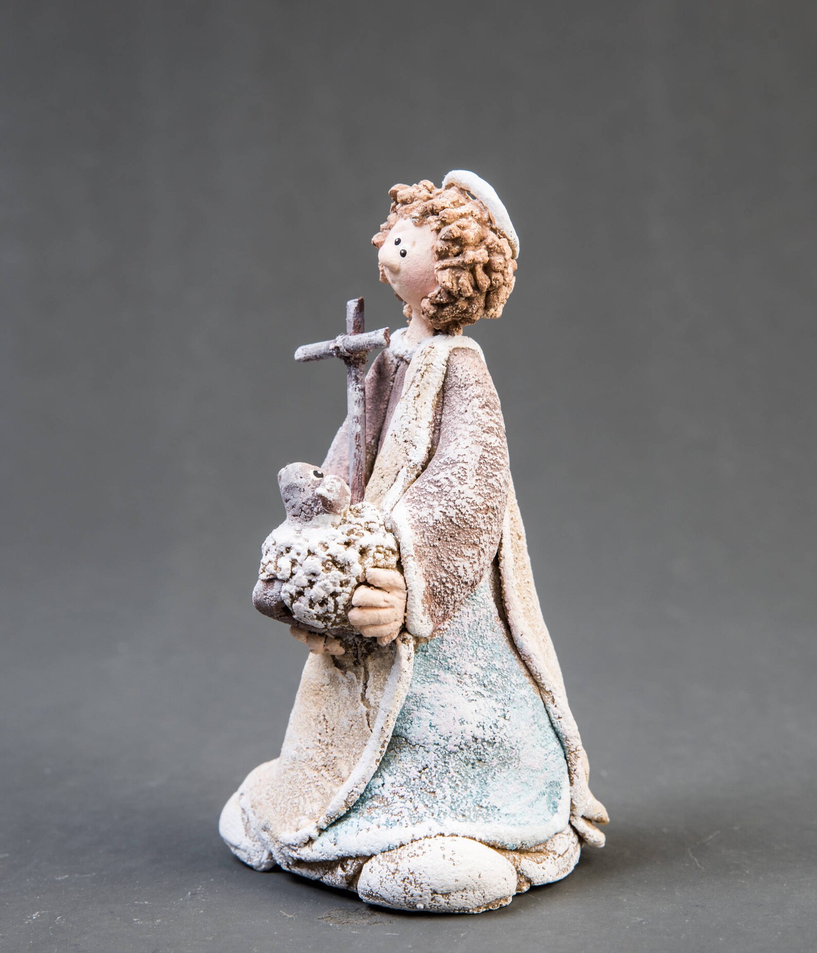 John the Baptist and the Lamb Clay Saint Doll Saint Figurine Catholic ...
