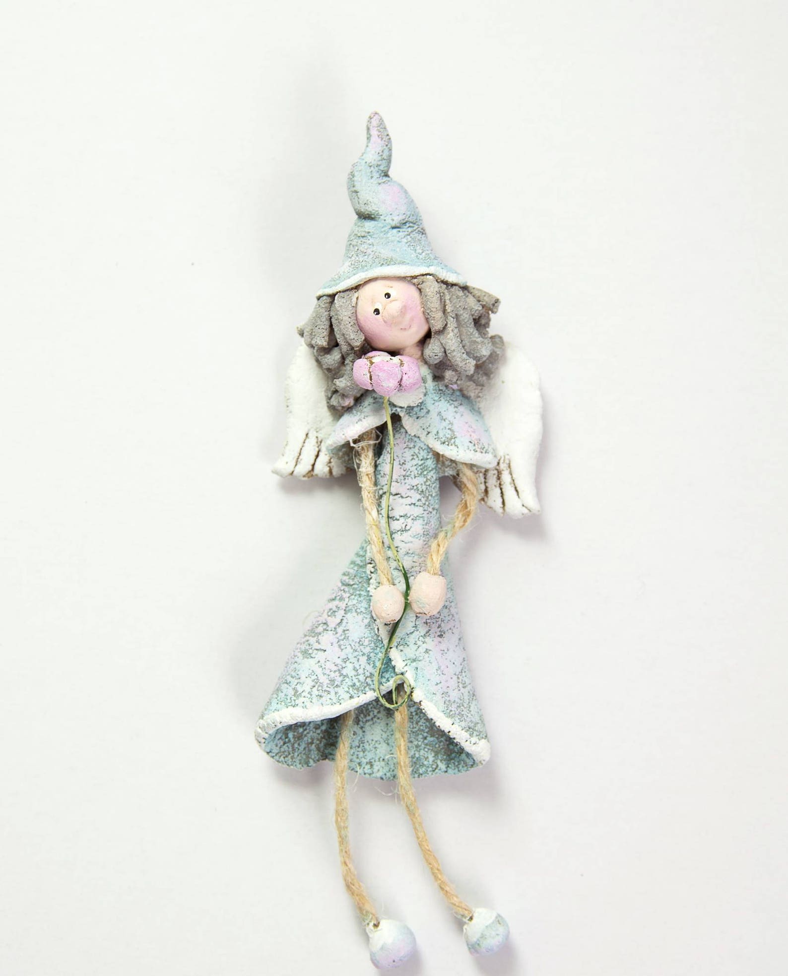 Ceramic Sculpture Wall Decor Fairies Doll Toys Clay Wall Hanging Fairy ...