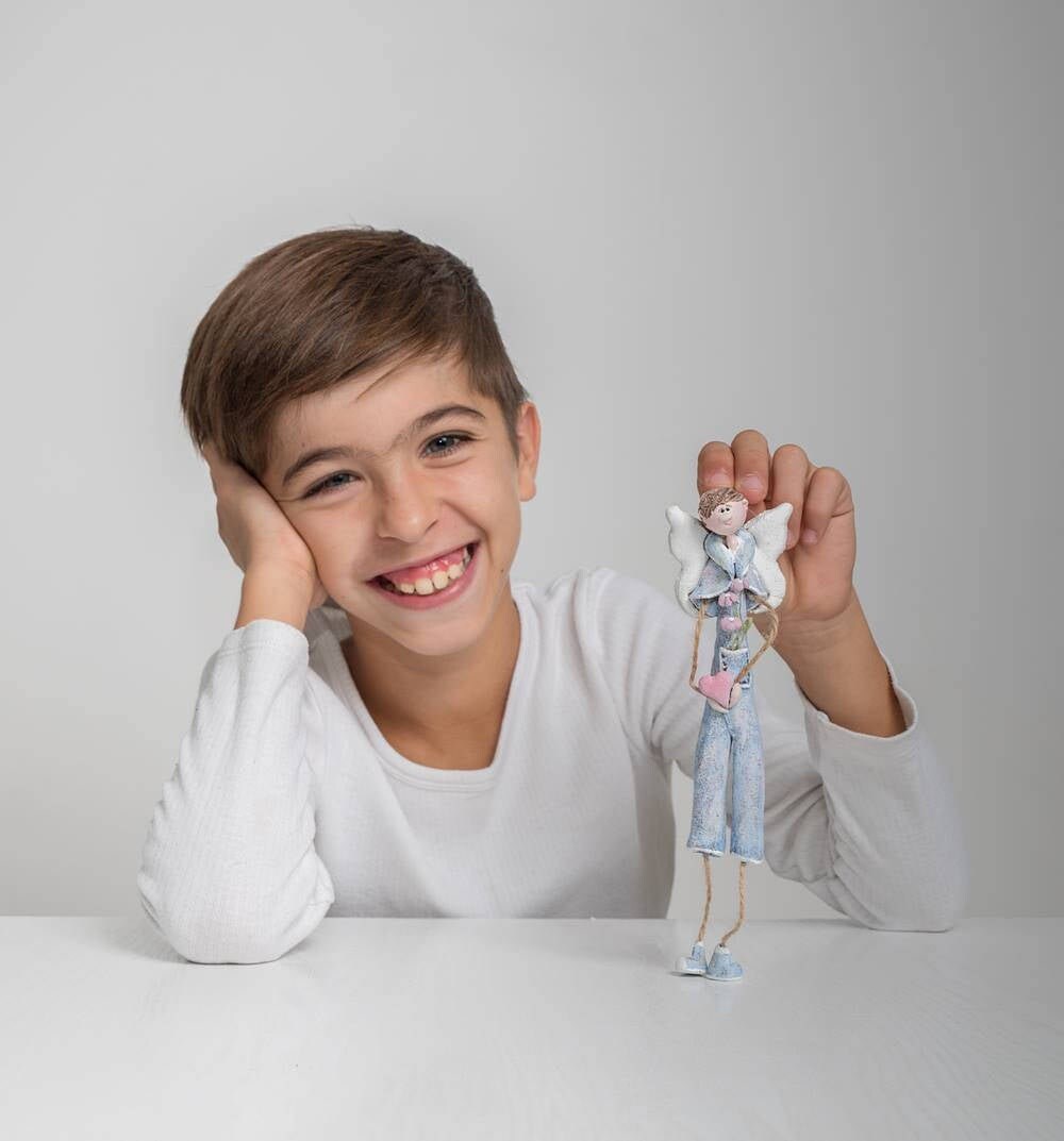 Angel Guardian Gift for Son Gift From Mom Boy Figurine Clay - Etsy