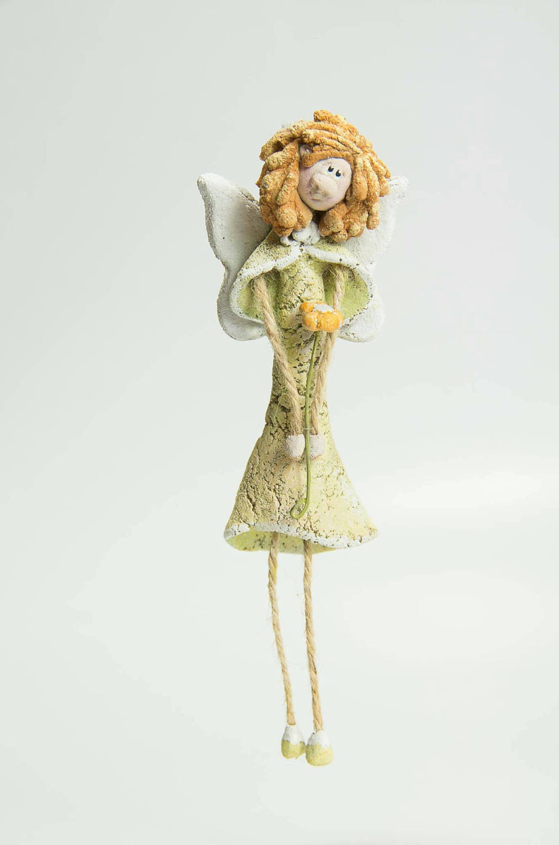 Ceramic Sculpture Wall Decor Fairies Doll Toys Clay Wall Hanging Fairy ...