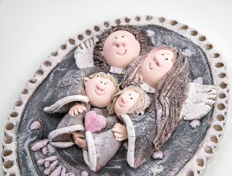 Custom Family Clay Portrait Illustration, Handcrafted Art Family ...