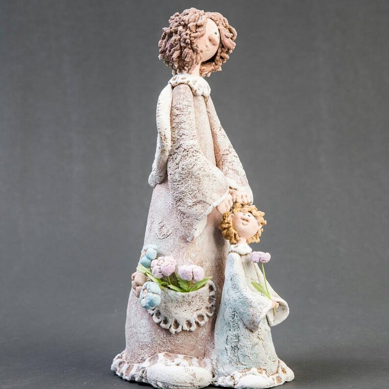 Ceramic Angel Figurines Kids Guardian Angel Gift Waldorf Angel ...