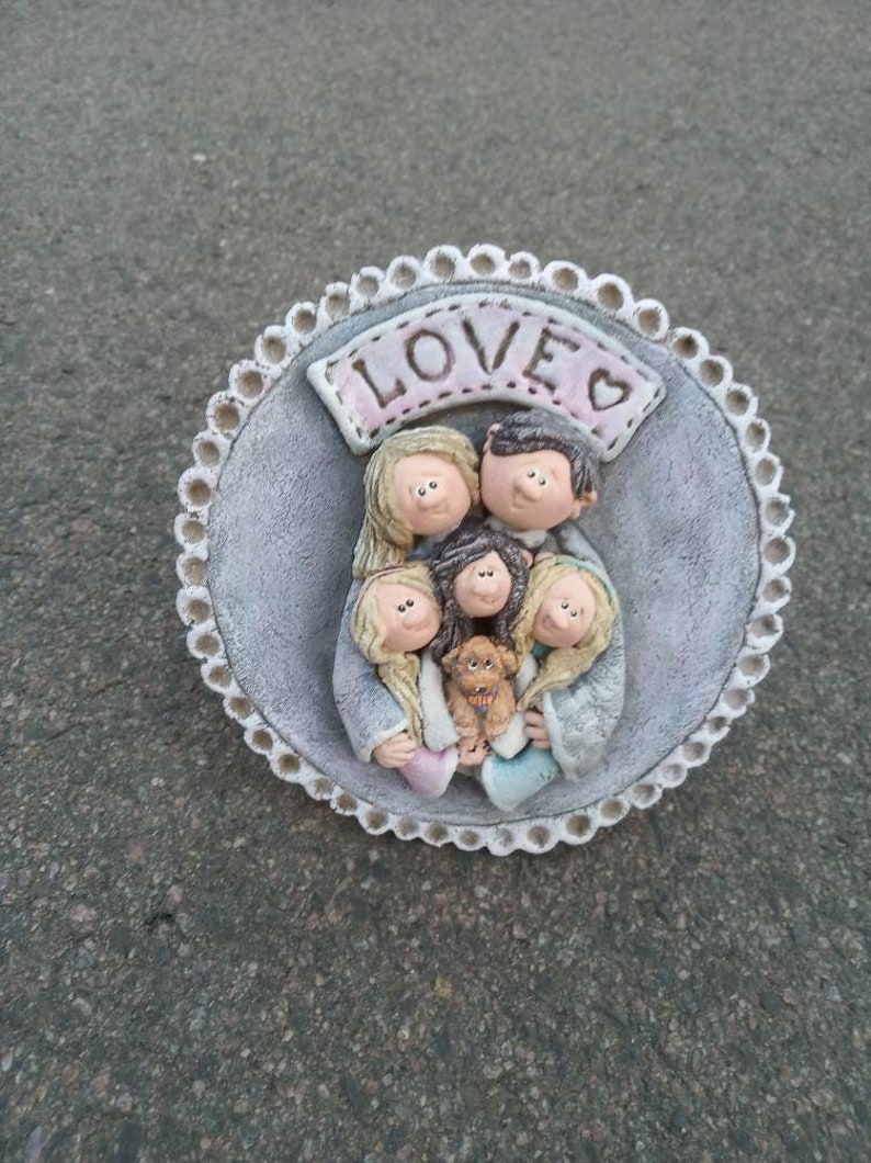Custom Order | Personalised Guardian Family Picture | Ceramic Hanger ...