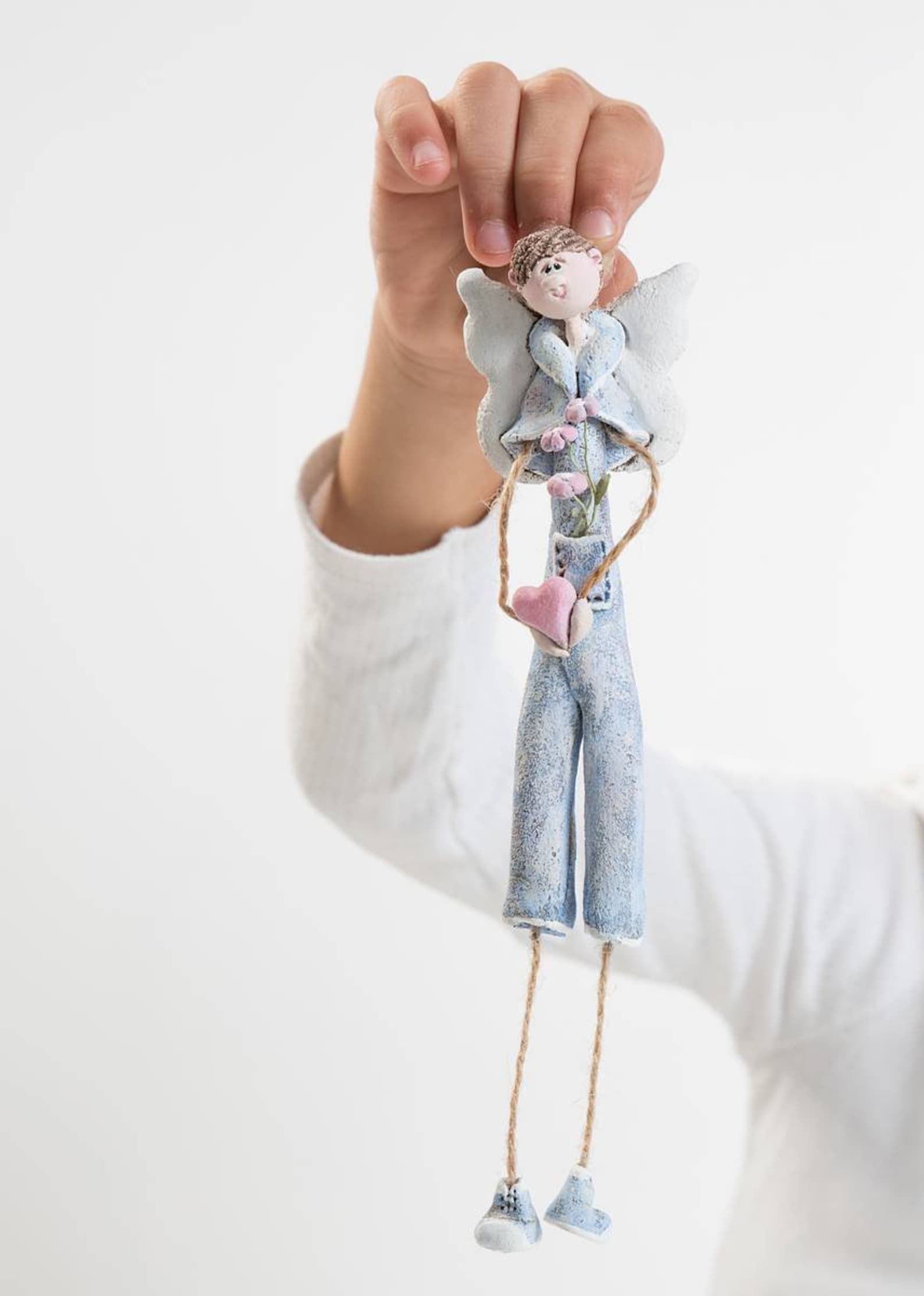 Angel Guardian Gift for Son Gift From Mom Boy Figurine Clay - Etsy