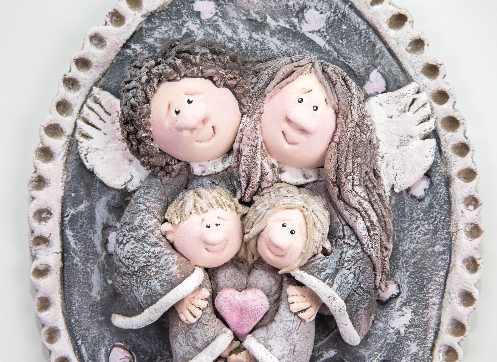 Custom Family Clay Portrait Illustration, Handcrafted Art Family ...