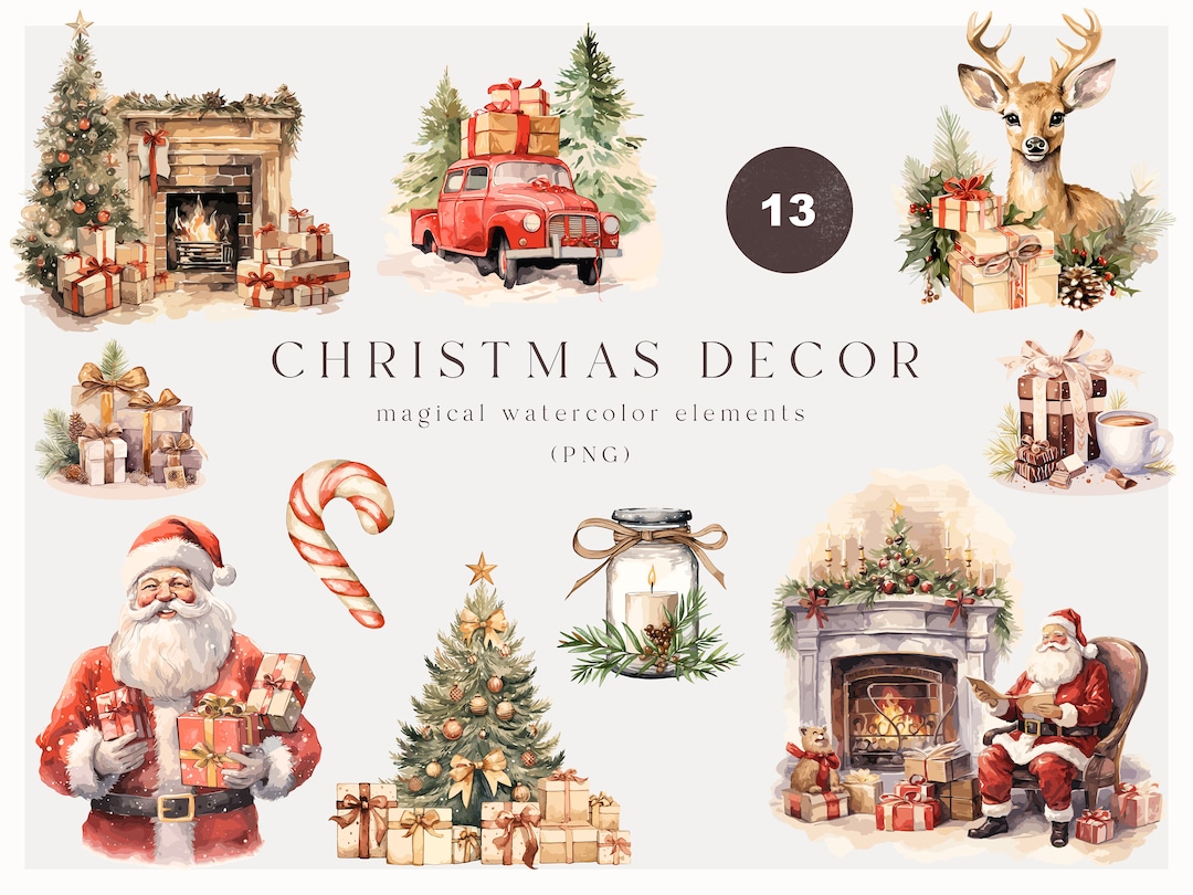 Watercolor Christmas Clipart - Christmas Clipart - Holiday Season ...