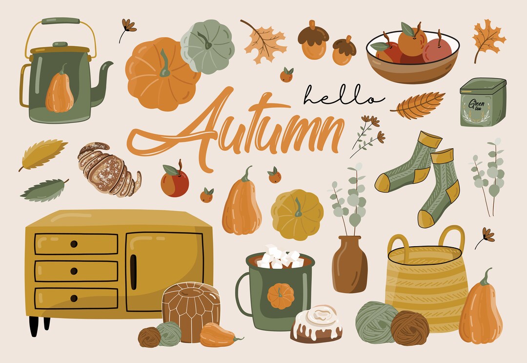 Autumn / Fall / Lettering / Quote / Clipart / Pumpkin / Thanksgiving ...