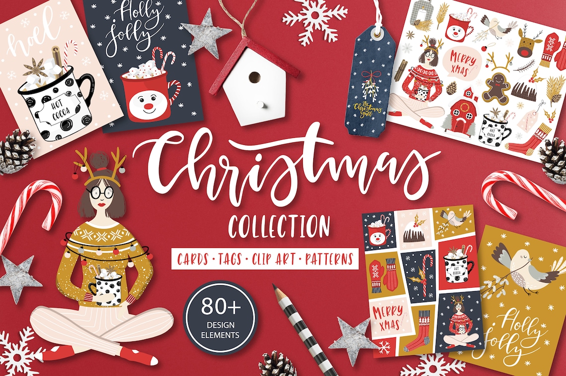 Christmas Clipart / Christmas Clip Art / Winter / PNG / | Etsy