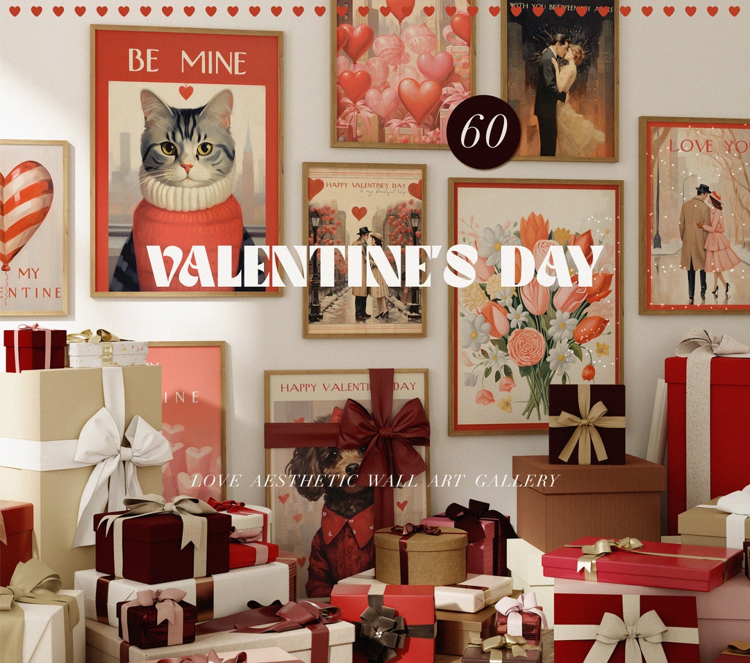 Valentine's Wall Art Prints - 60 Valentines Art Prints - Love Cards ...