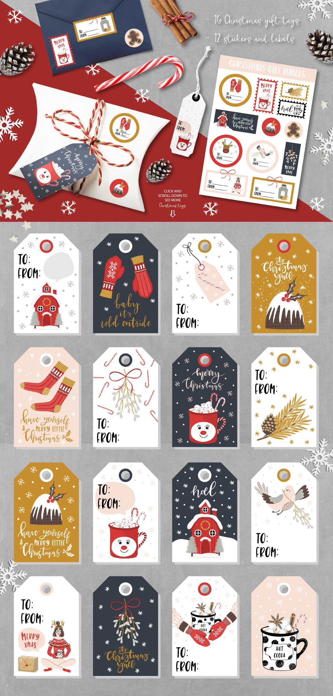 Christmas Clipart / Christmas Clip Art / Winter / PNG / | Etsy