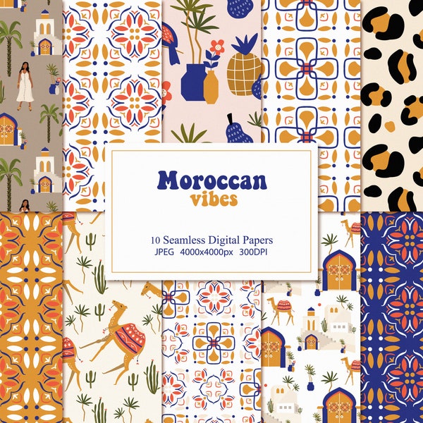 Moroccan Tiles Paper - Etsy