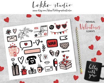 Valentine's Day / Clipart / Overlays / Love / Heart / | Etsy