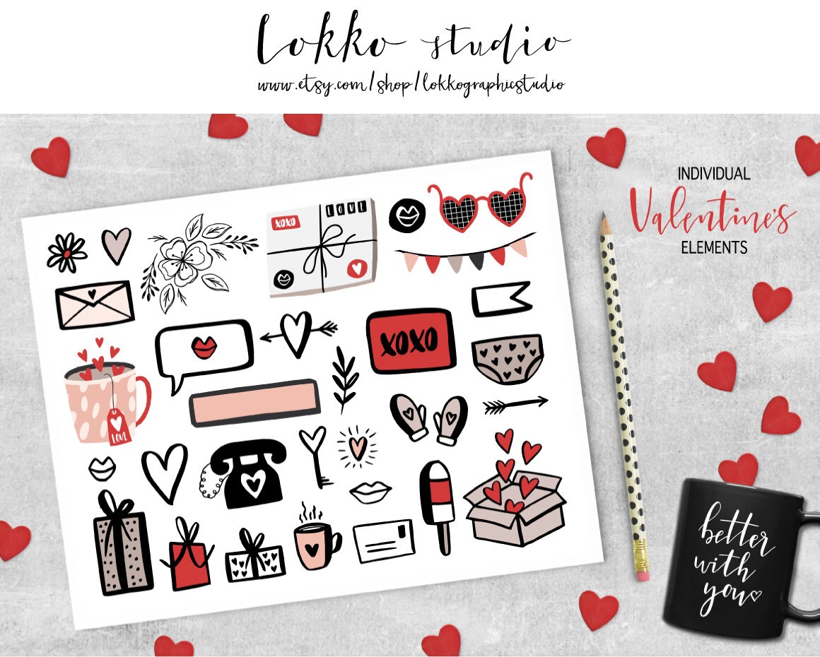 Valentine's Day / Clipart / Elements / Object / Overlays / Love / Heart ...
