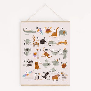 Animal Alphabet Poster, PRINTABLE Wall Art, ABC Poster, Educational Art ...