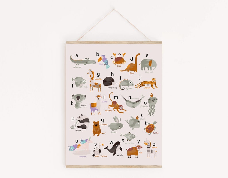 Animal Alphabet Poster PRINTABLE Wall Art ABC Poster | Etsy