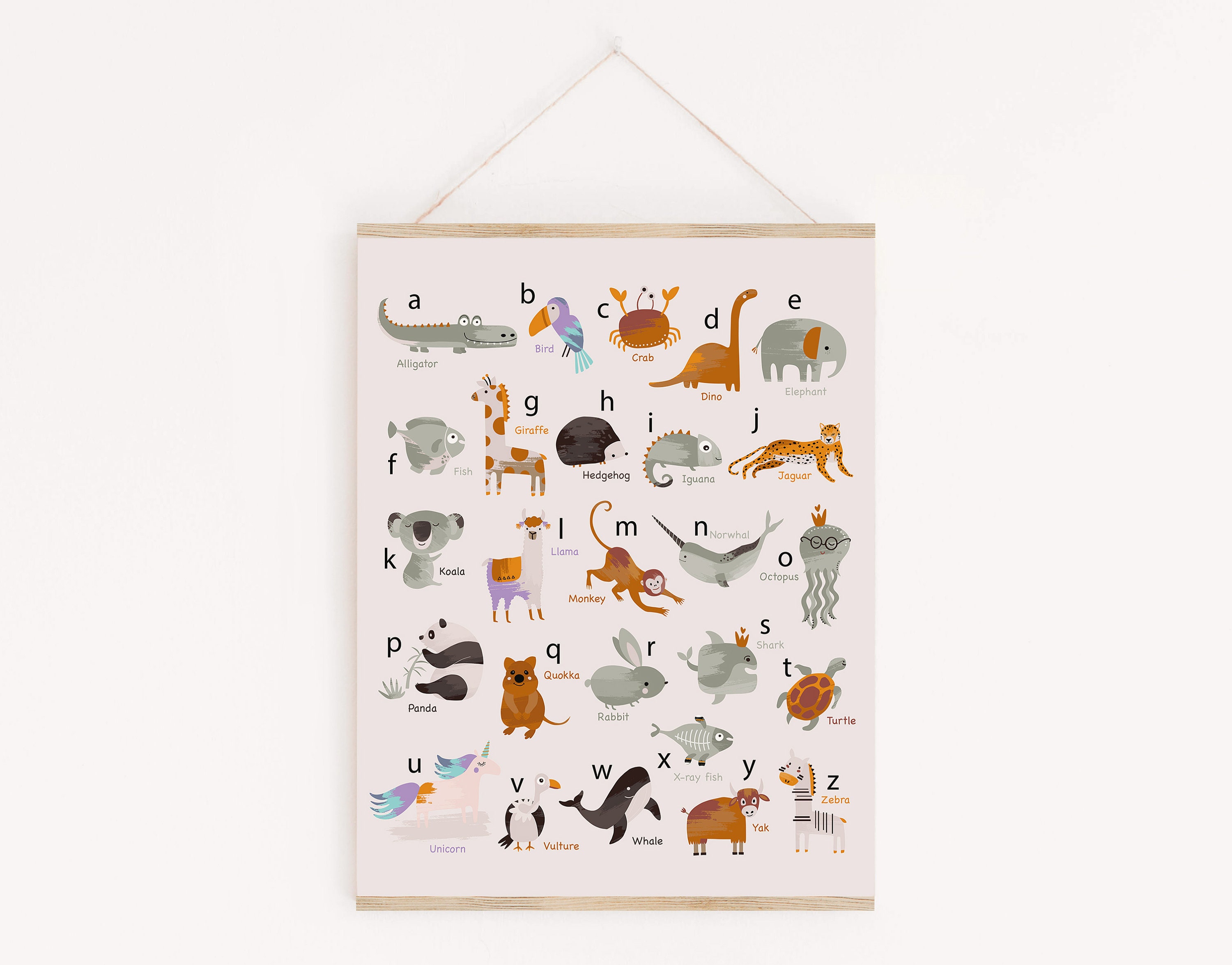 Animal Alphabet Poster PRINTABLE Wall Art ABC Poster | Etsy