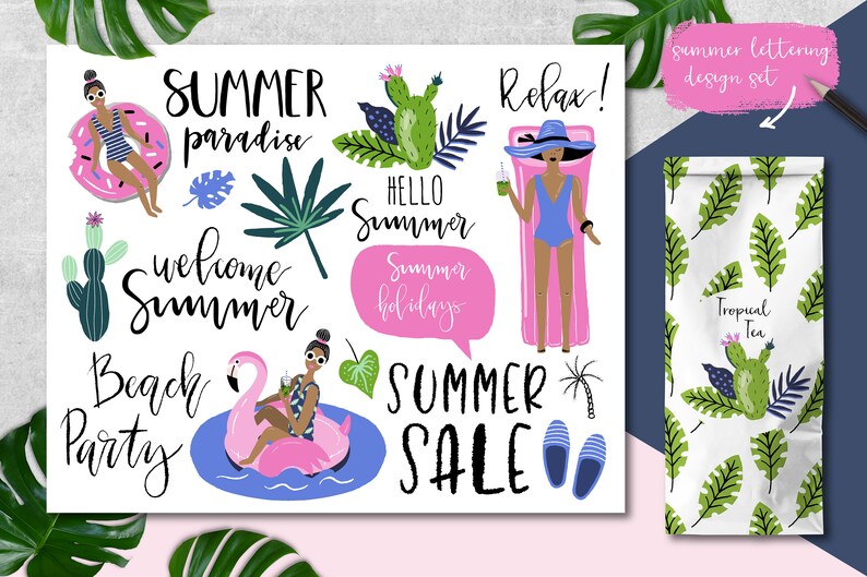 Summer, Clip Art, Swimming, Sunbathing, Girl, Tropical, Flamingo, Float ...