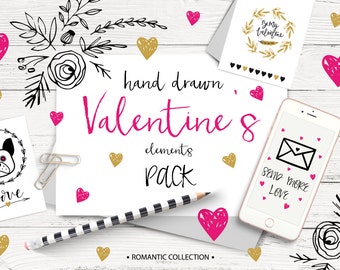 Valentine's Day / Clipart / Overlays / Love / Heart / | Etsy