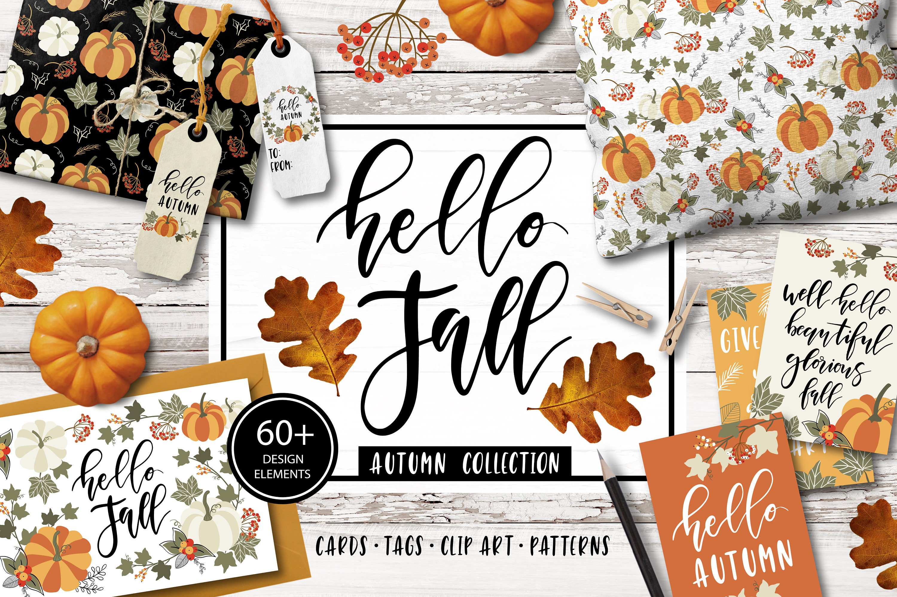 Autumn / Fall / Lettering / Quote / Clip Art / Pumpkin / - Etsy