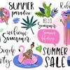 Summer, Clip Art, Swimming, Sunbathing, Girl, Tropical, Flamingo, Float ...