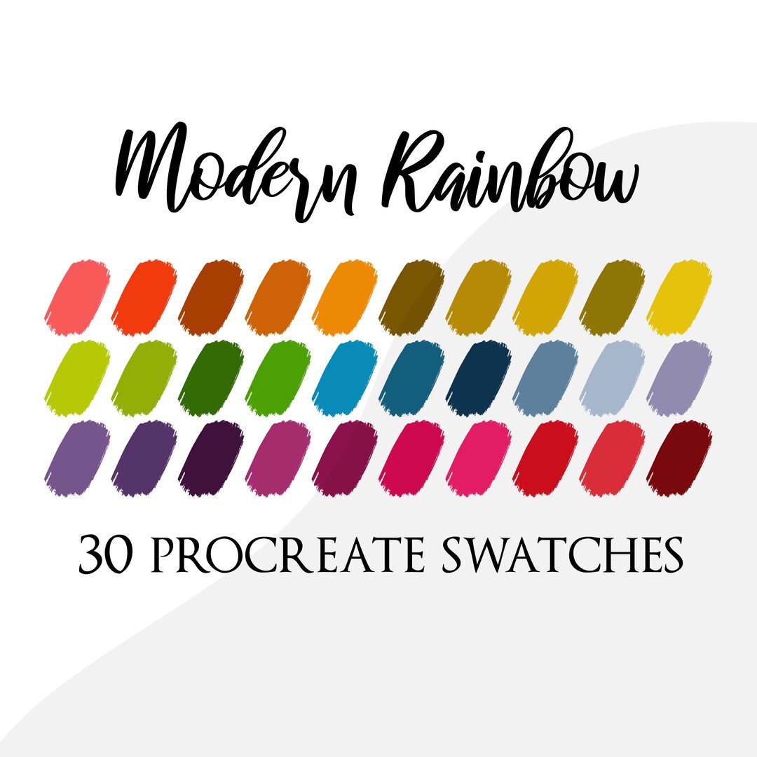 Procreate Palette Swatches, Procreate Color Palette, Bright Rainbow ...