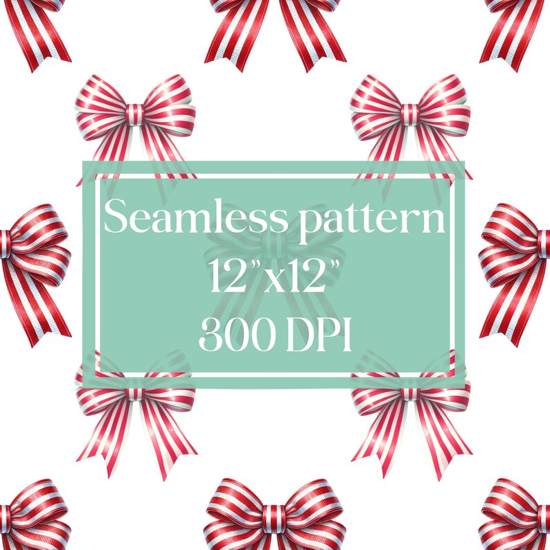 Red and White Striped Bow Seamless Pattern, Coquette Digital Papers ...