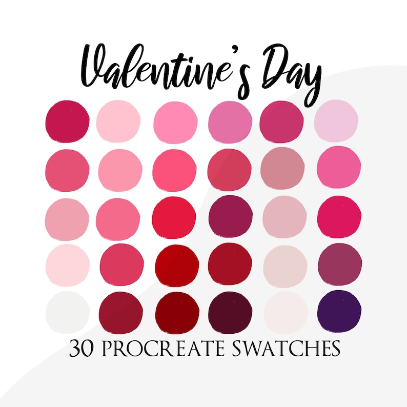 Procreate Palette Swatches, Procreate Color Palette, Valentine's Day ...